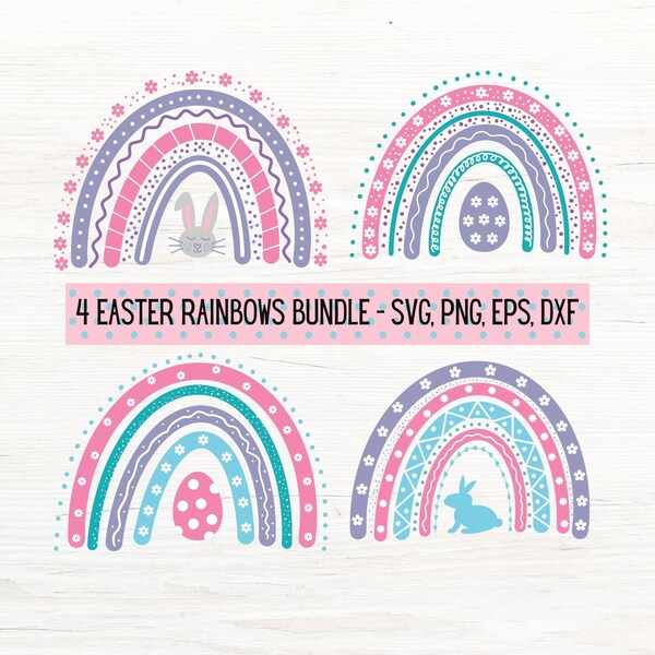 Happy Easter Rainbow Svg - Etsy