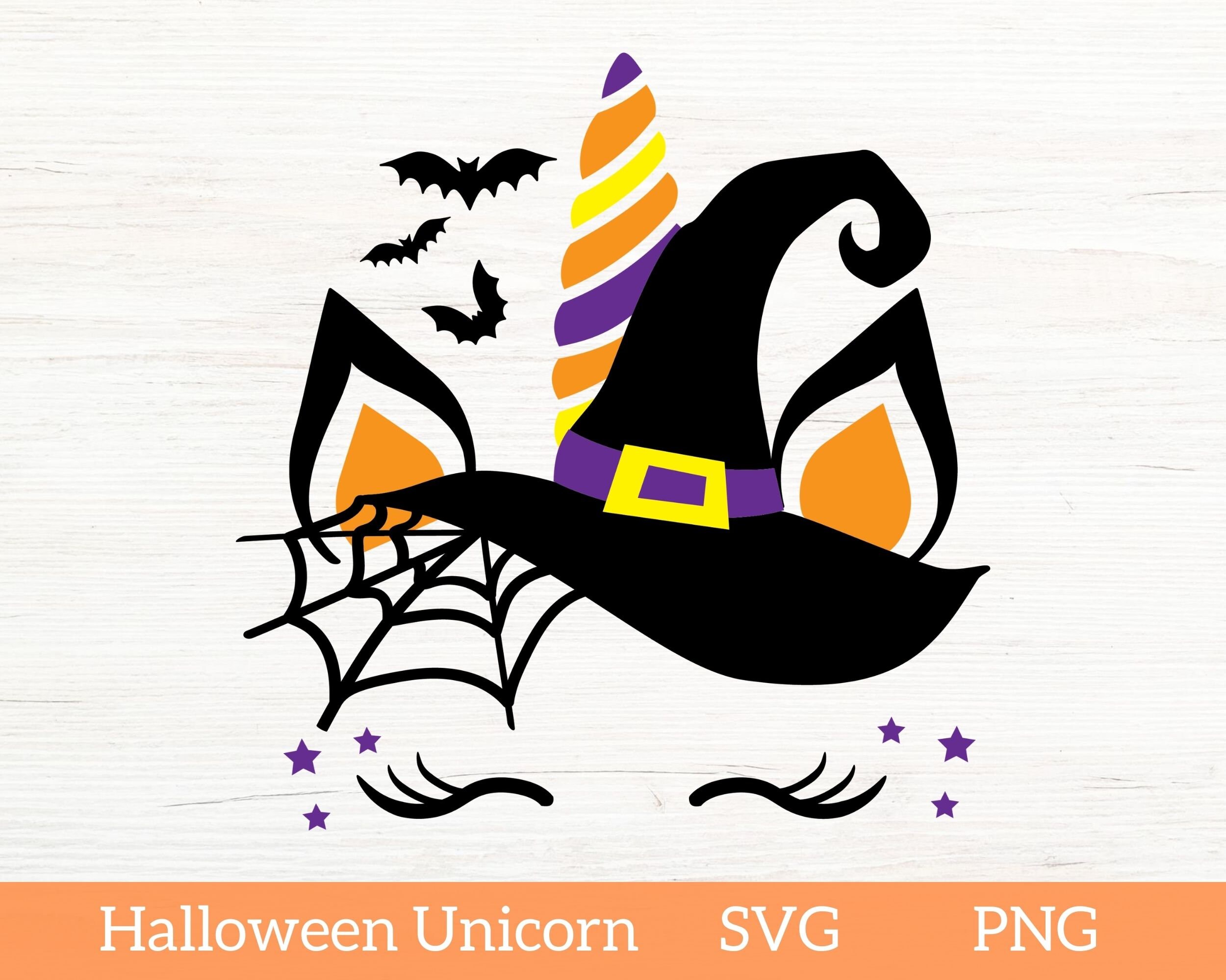 Halloween Unicorn Svg, Kids Halloween SVG, Cute Halloween Svg, Witch ...