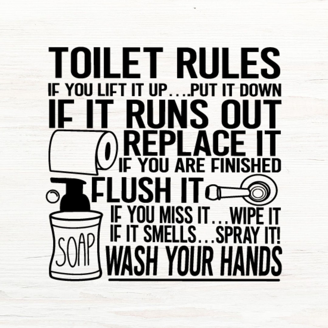 Bathroom SVG, Restroom Sign, Bathroom Sign SVG, Bathroom Rules SVG ...