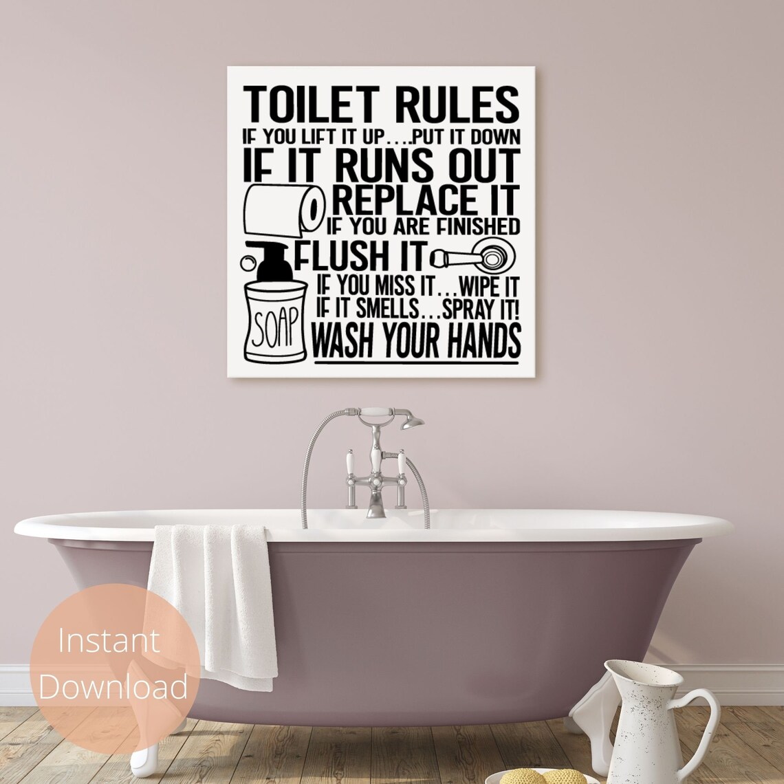 Bathroom SVG Restroom Sign Bathroom Sign SVG Bathroom Rules - Etsy