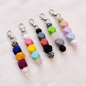 Silicone Bead Keychain, Bead Keychain With Clip, Soft Bead Keychain ...