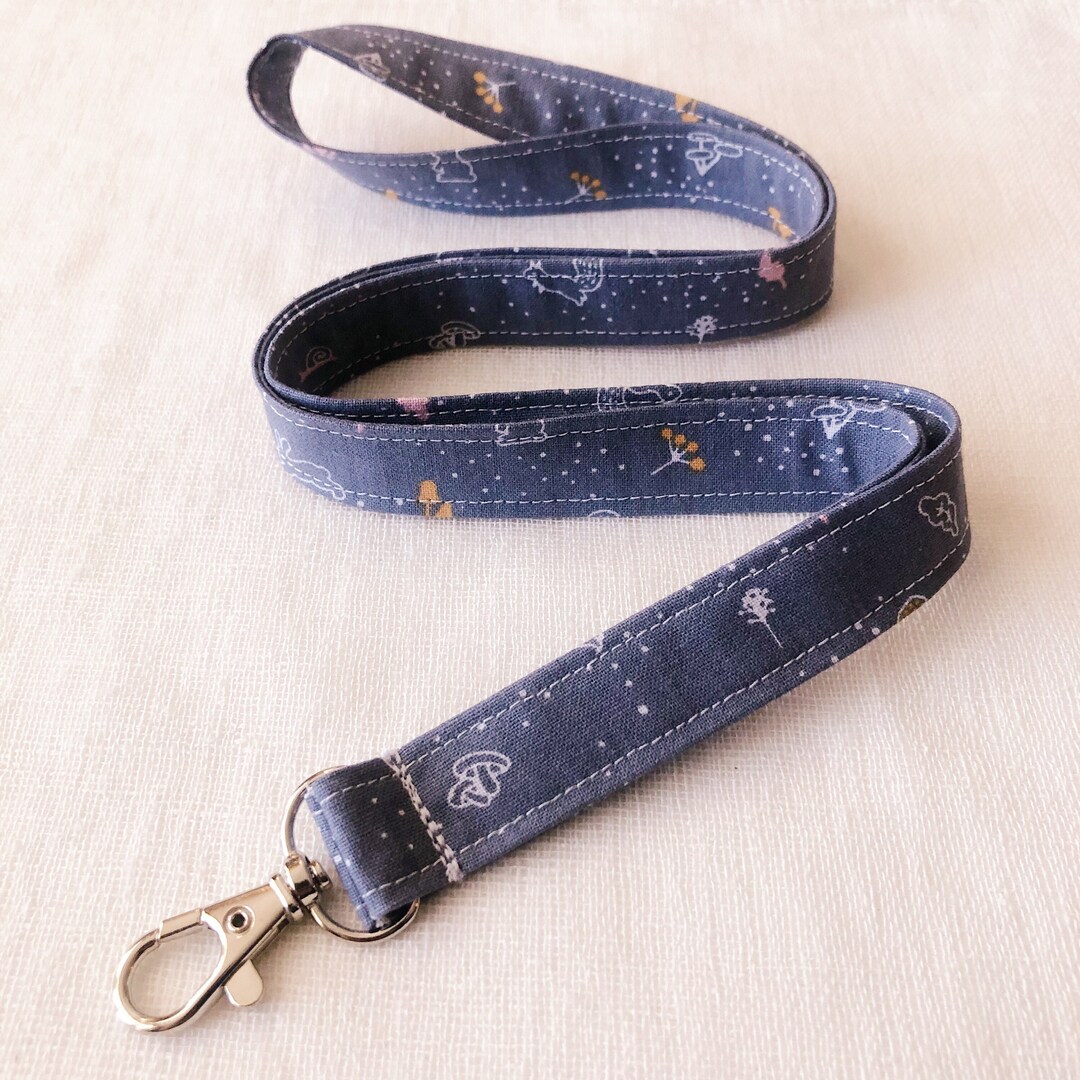 Blue Cute Animals Lanyard, Fabric, Preschool, Teacher Lanyard, Handmade ...