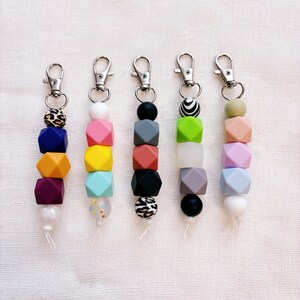 Silicone Bead Keychain, Bead Keychain With Clip, Soft Bead Keychain ...