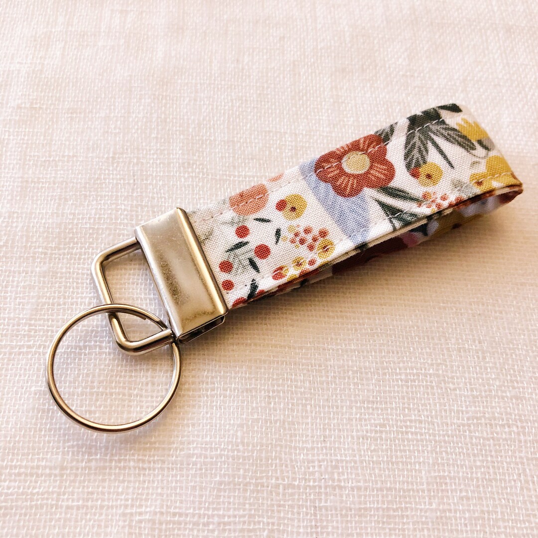 Mini Wildflower Floral Key Fob, Key Ring, Cute Short Key Chain Lanyard ...