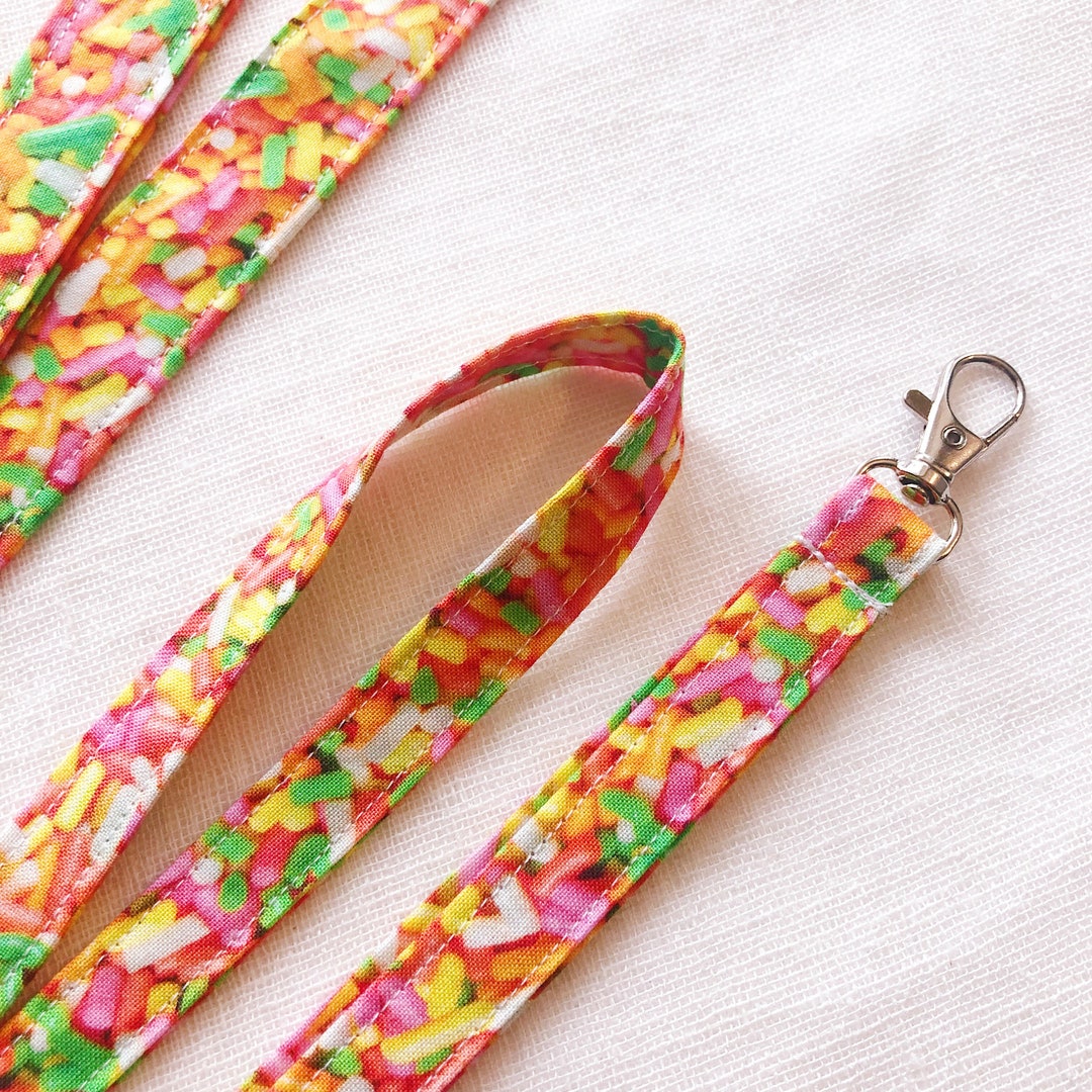Sprinkle Lanyard, Fabric, Decorator, Handmade, Swivel Clasp, Badge ...