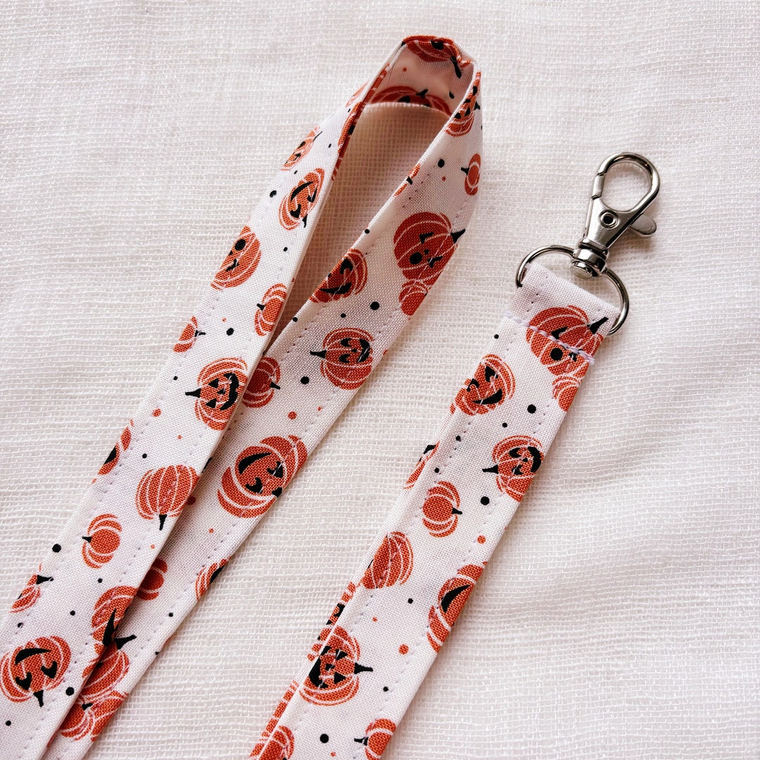 Pumpkin Lanyard, Fall Lanyard for Keys, ID Badge Holder Strap, Festive ...