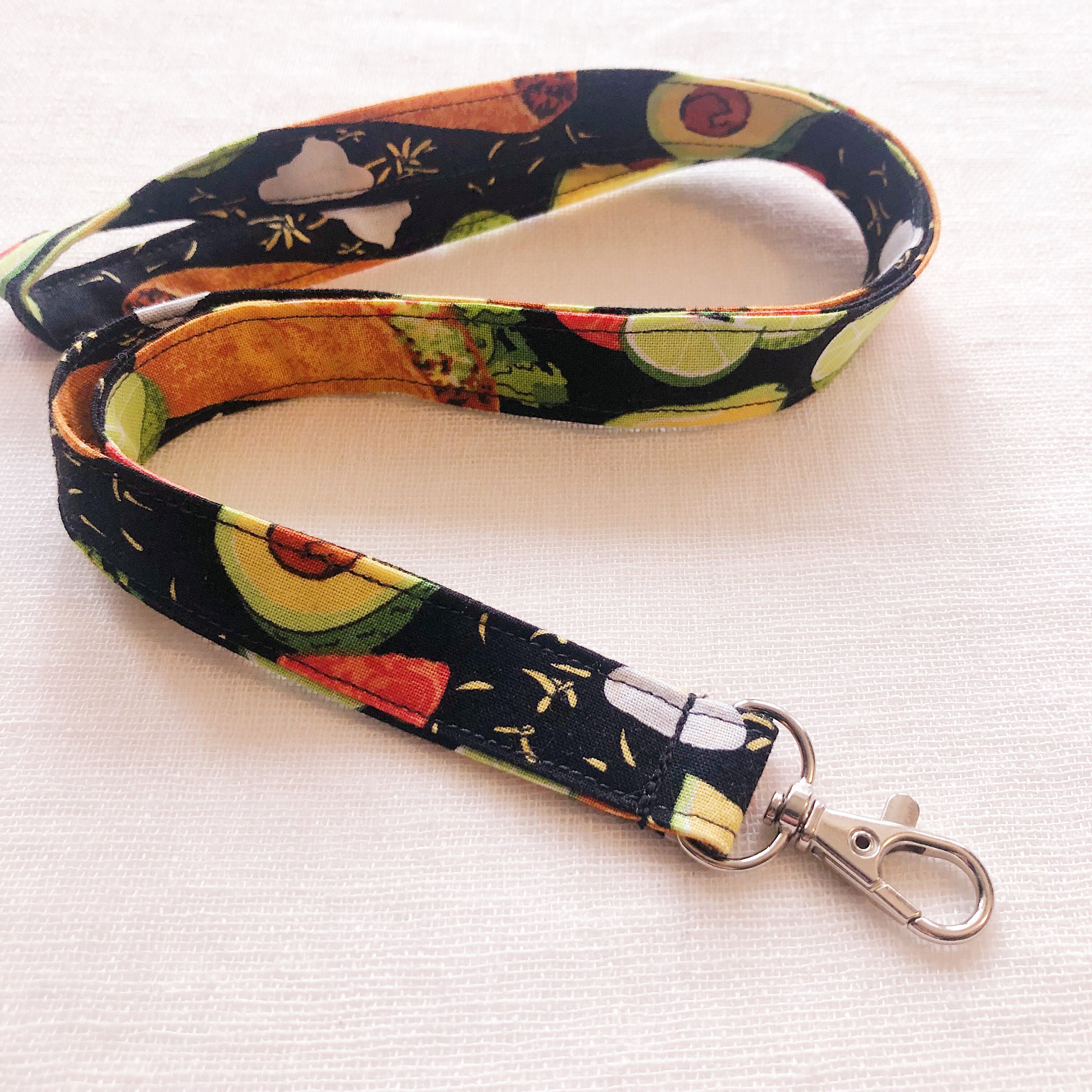Taco Lanyard, Fabric, Food, Novelty, Teacher, Chef, Handmade, Swivel ...