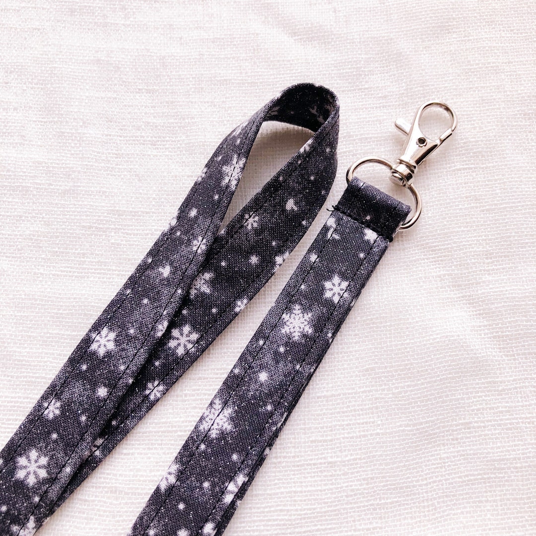 Snowflake Lanyard, Sparkly Winter Lanyard, Lanyard With Snowflakes ...