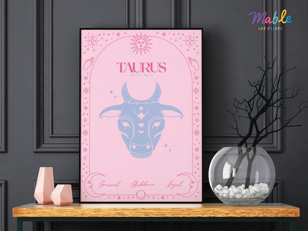 Taurus Wall Art Printable Taurus Art Taurus T Zodiac Poster Taurus Wall Art Taurus T