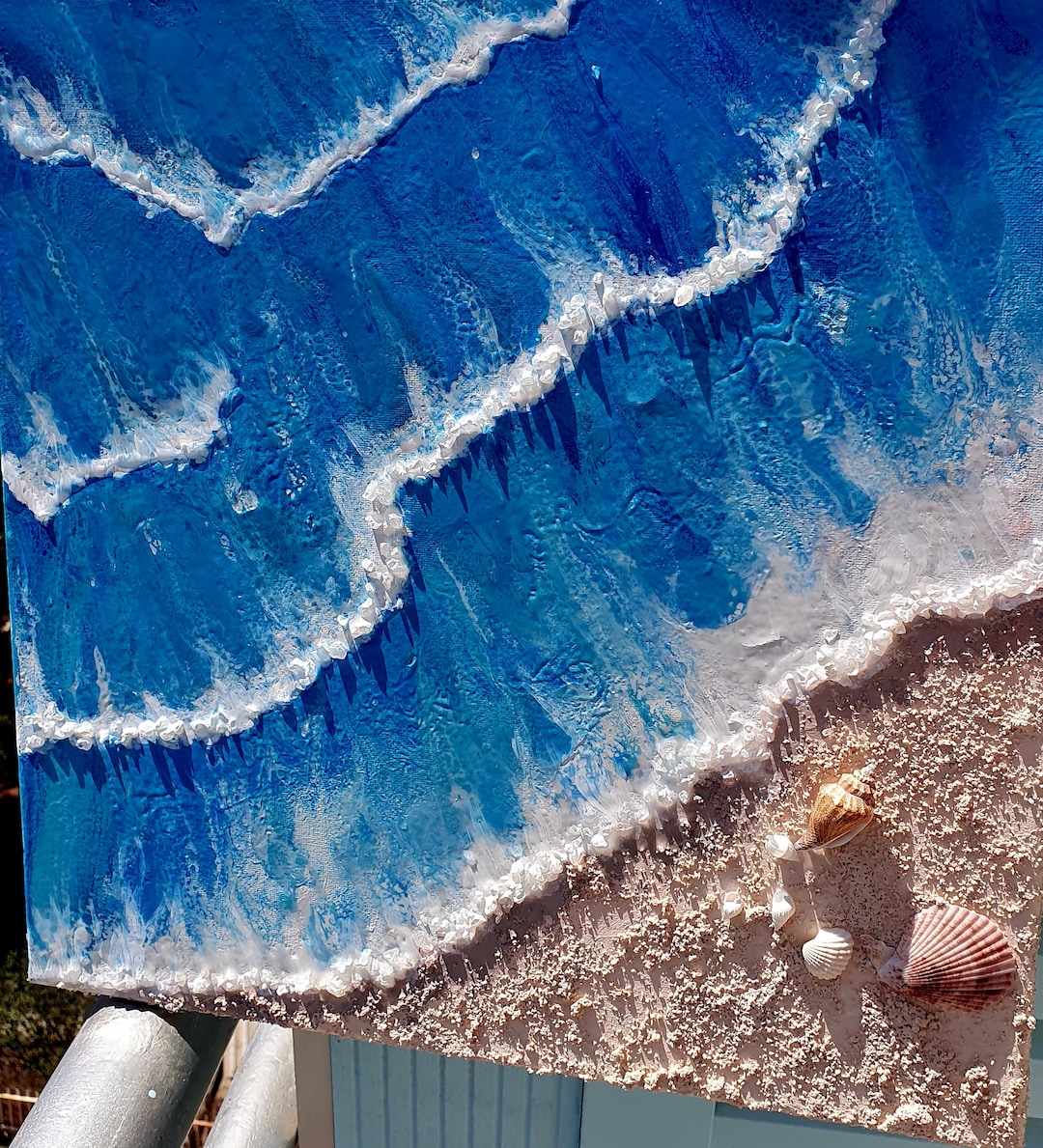 Resin Beach Art, Resin Ocean Art, Ocean Wall Art, Resin Beach Painting ...