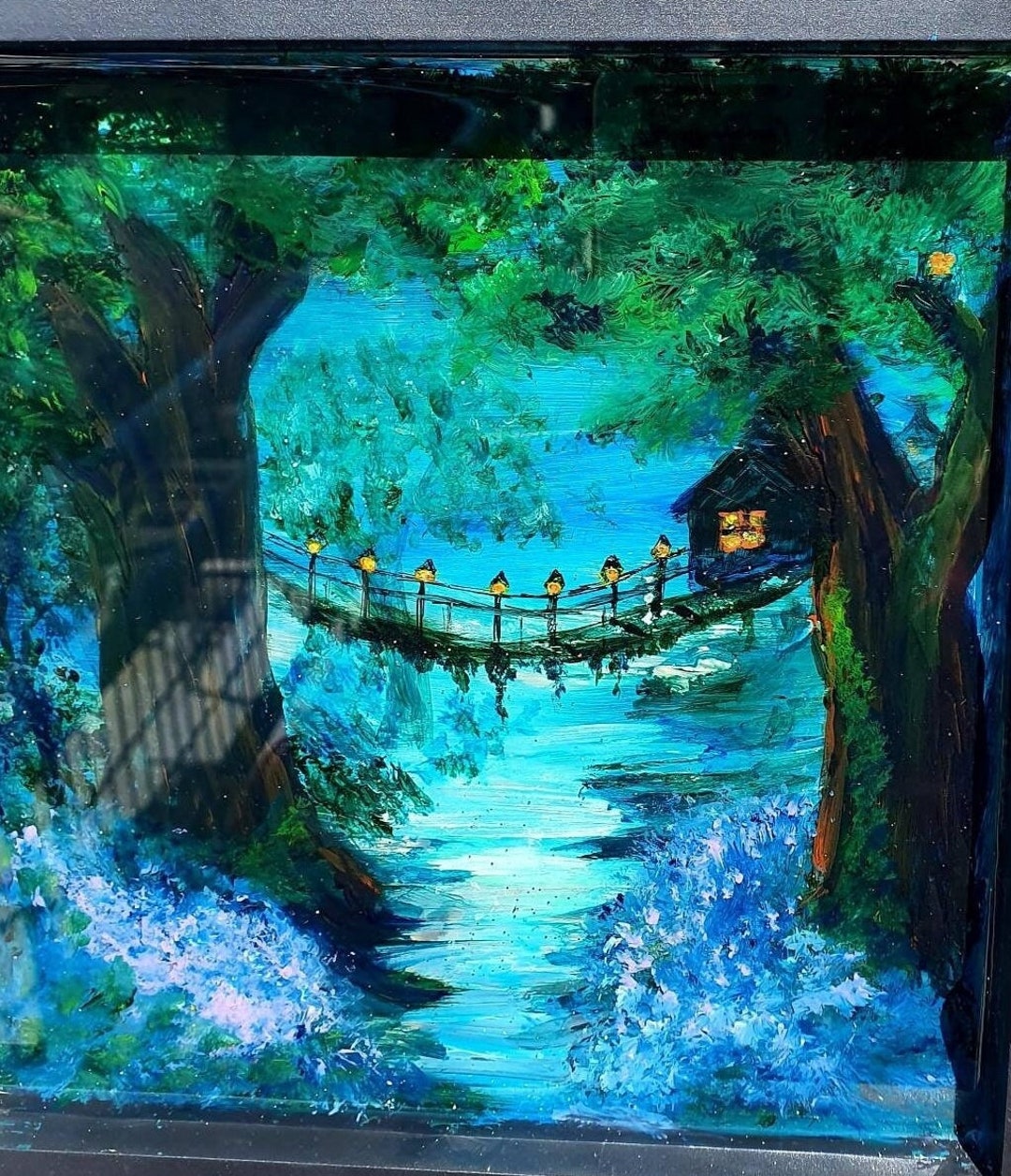 Nightlight With Handmade Painting/epoxy Resin Art/led Light for Kids ...