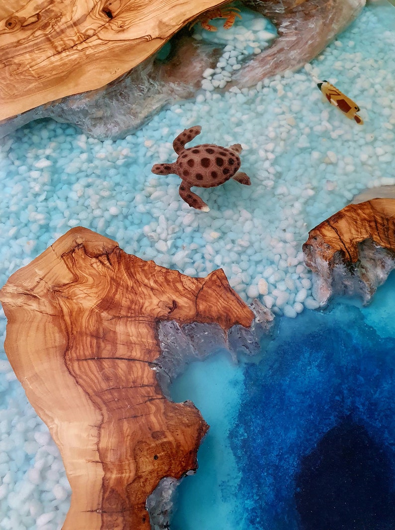 Dining Room/kitchen Bespoke River Table Live Edge Table, Olive Wood ...