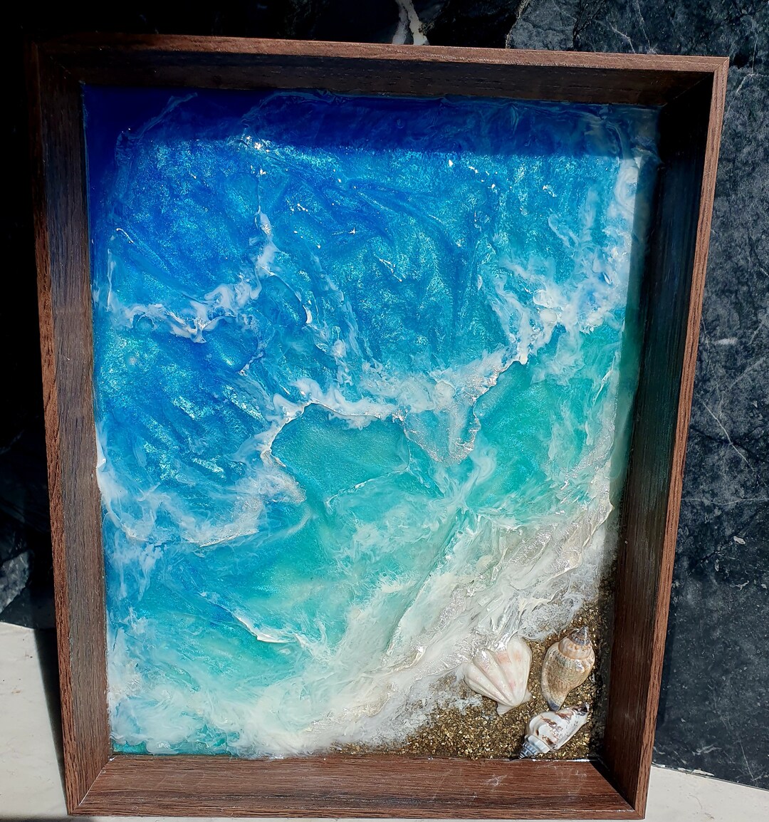 Seascape,ocean Resin Wall Art,coastal Home Decor, Beach Wall Resin Art ...
