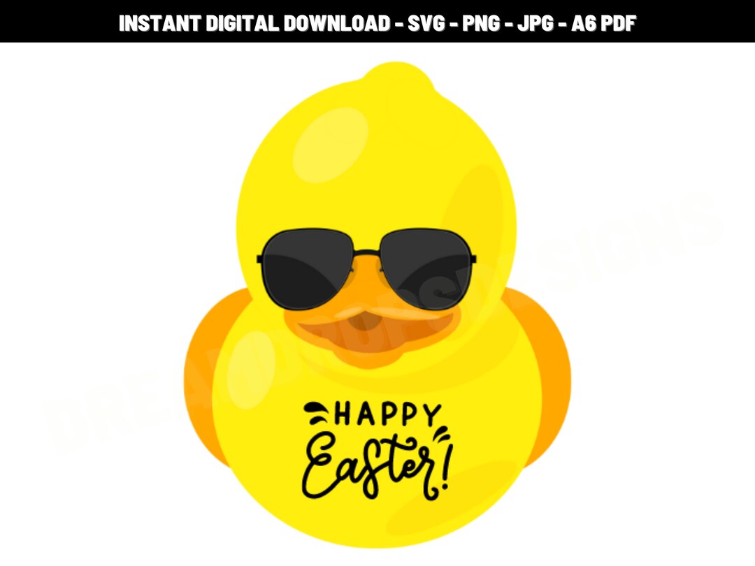 Happy Easter Duck SVG Png Jpg Pdf Easter Card Bunting - Etsy