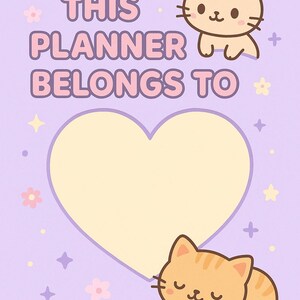 Kawaii Kitty Daily Planner | Printable Cute Cat Journal | Pastel PDF ...