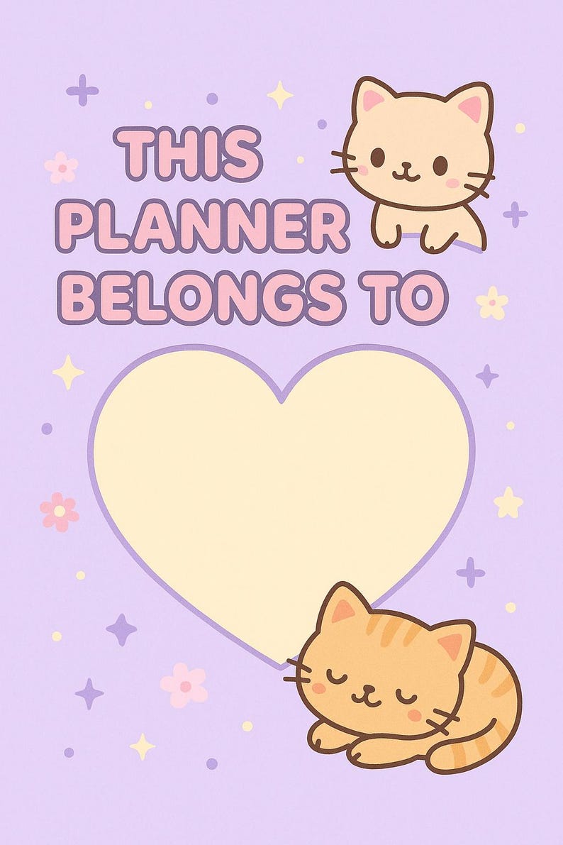 Kawaii Kitty Daily Planner | Printable Cute Cat Journal | Pastel PDF ...
