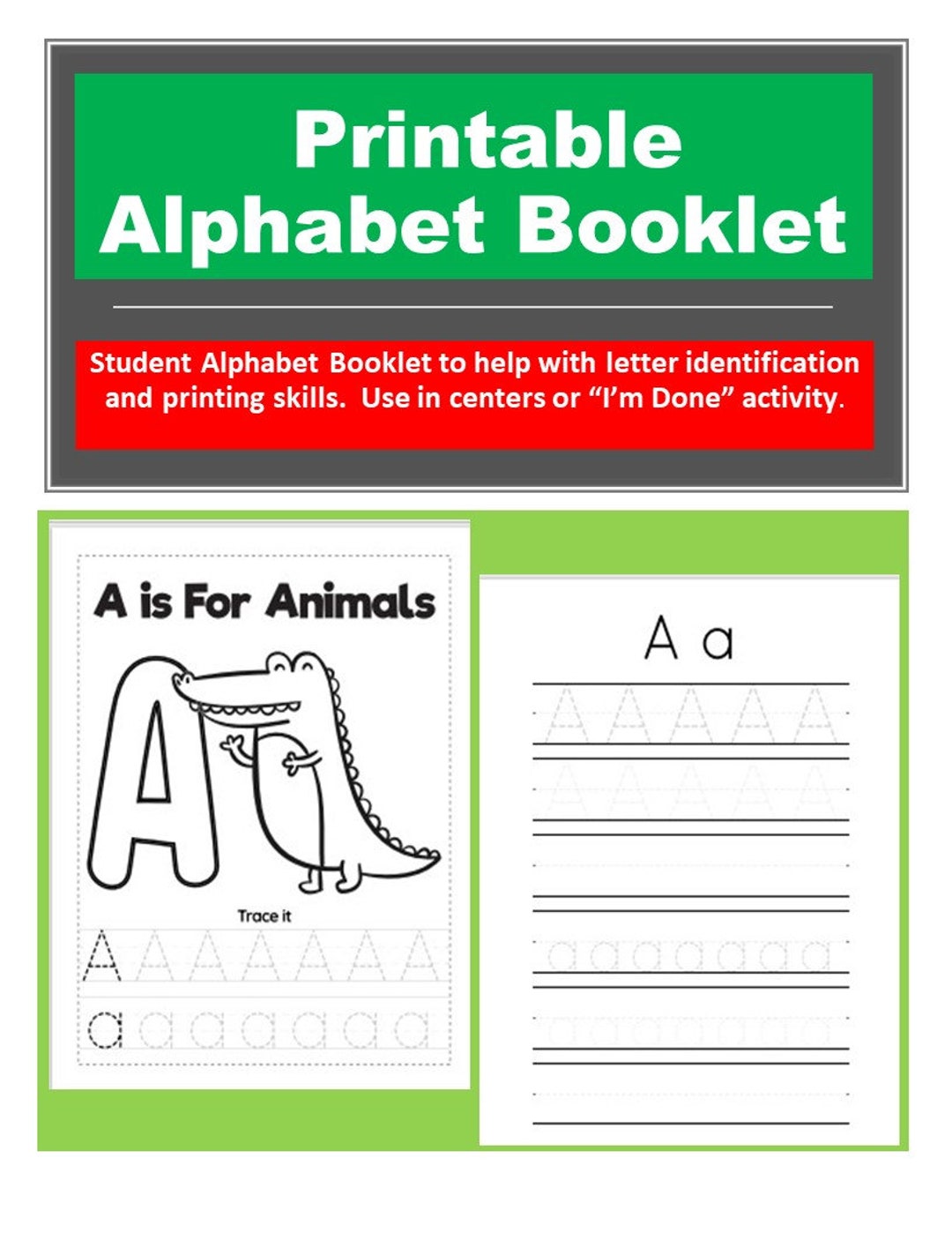 Printable Alphabet Workbooks - Etsy