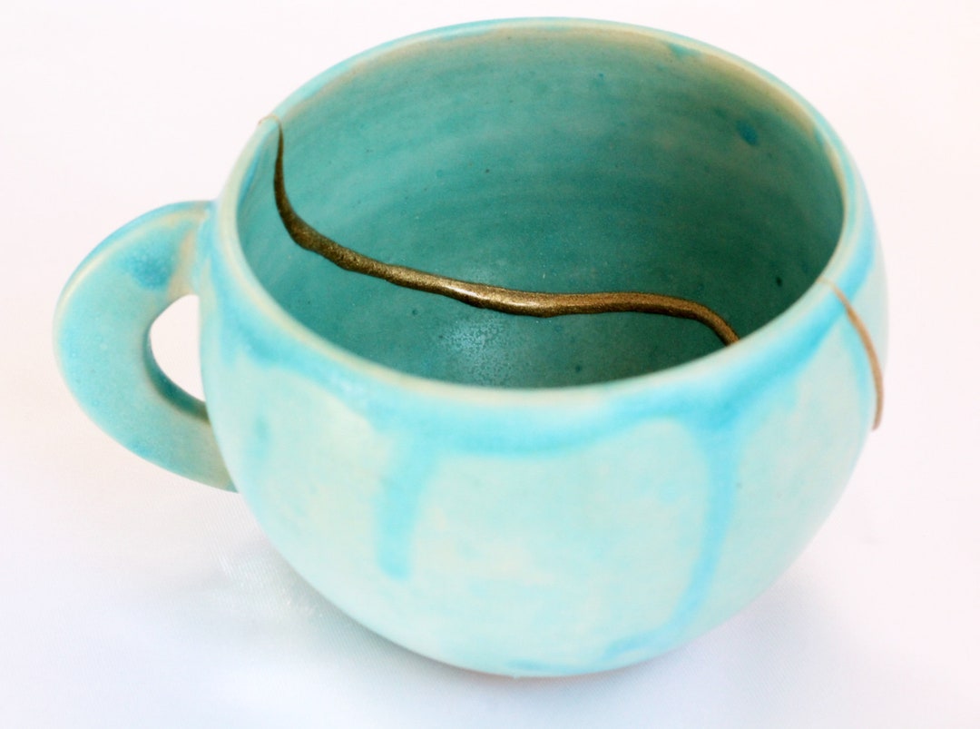 22k Real Gold Kintsugi Kintsugi Mug Ceramic Bowl - Etsy