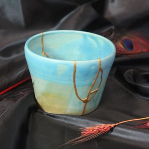 Kintsugi Gifts Japanese Ceramics 22k Gold Kintsugi Flower Pot, - Etsy