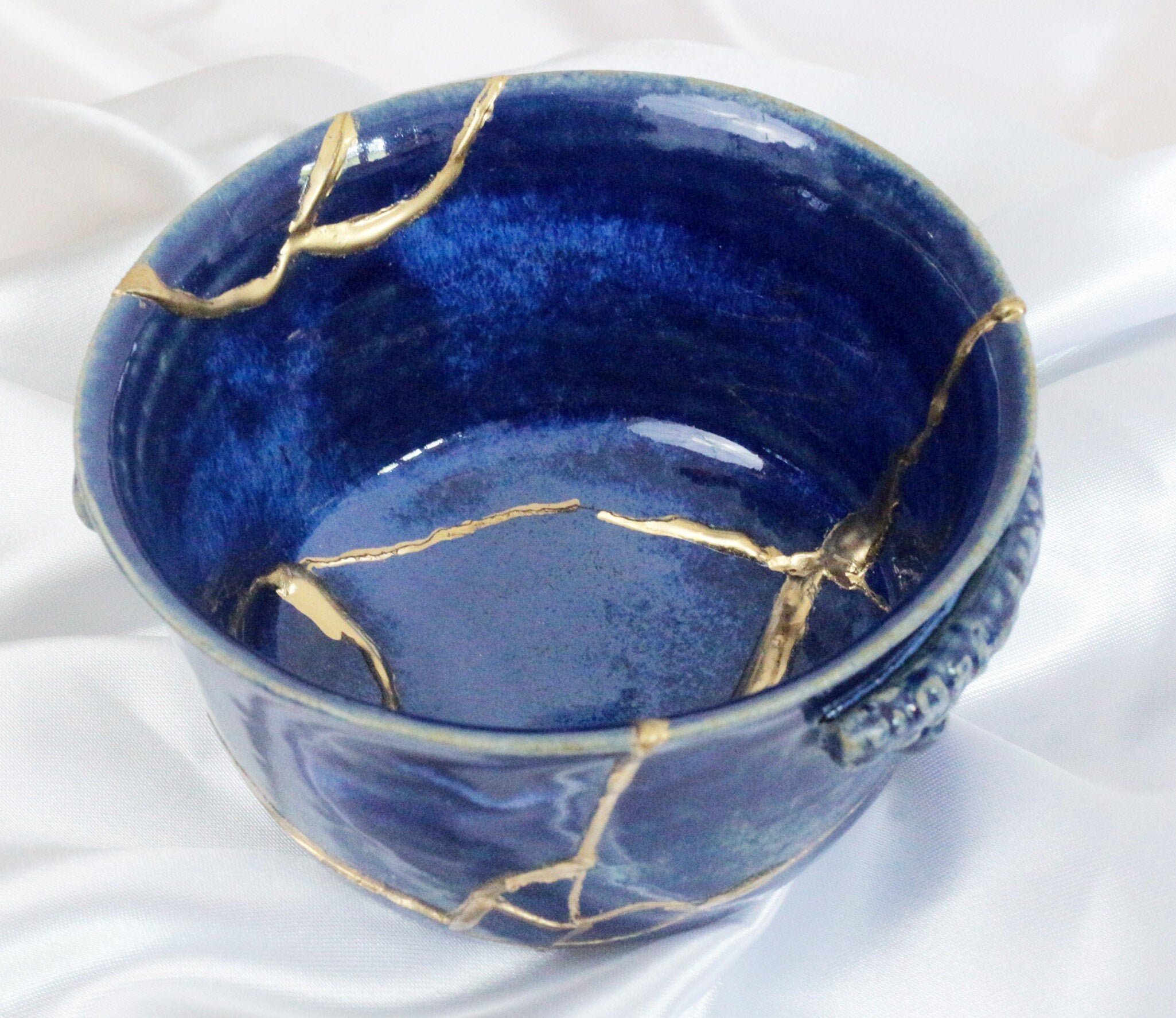 Kintsugi Bowl Mug Wabi Sabi Japanese Ceramic Blue - Etsy UK