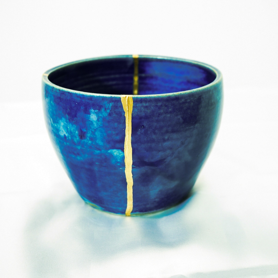 Japanese Pottery 22k Gold Kintsugi Plant Pot Gifts for - Etsy