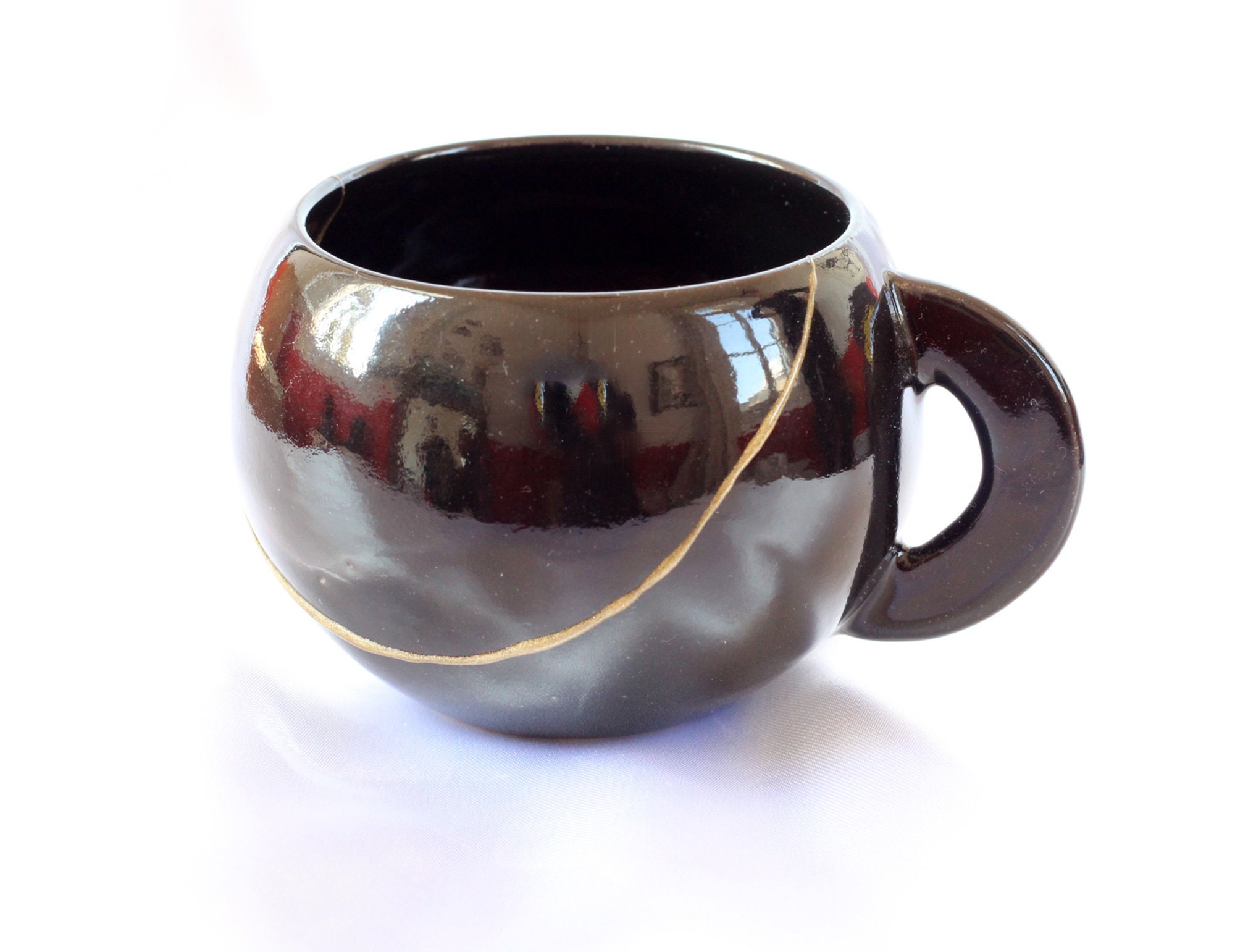 Kintsugi Mug Wabi Sabi Japanese Ceramic Black, - Etsy