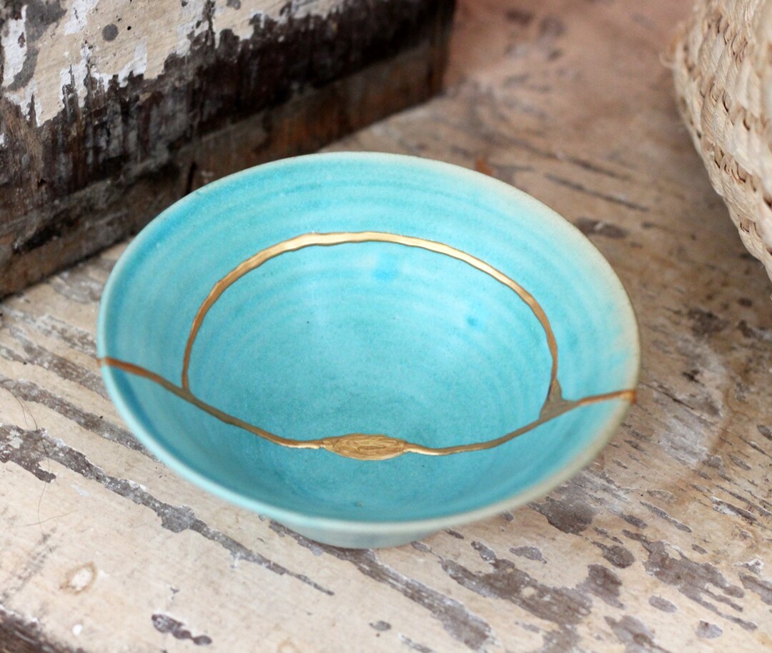 Kintsugi Bowl Anniversary Gift Wedding Gift Home Decor Turquoise, - Etsy