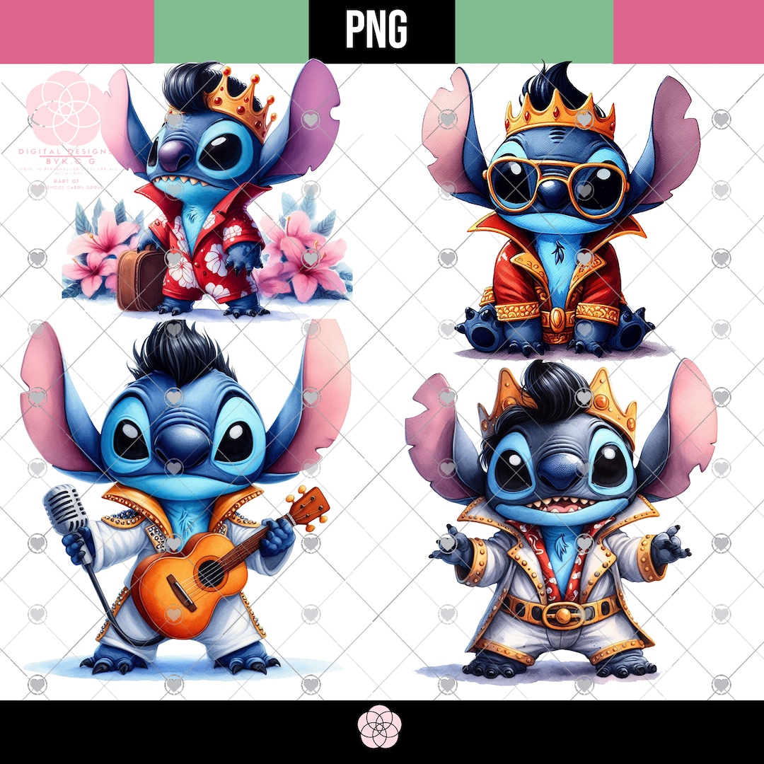 Stitch Cosplay Stitch Elvis Stitch 3 PNG Set the King Elvis Lilo and ...