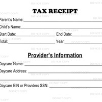 Daycare Tax Statement Template: Printable Childcare Payment Record Form ...