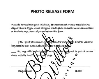 Photo Release Form - Etsy