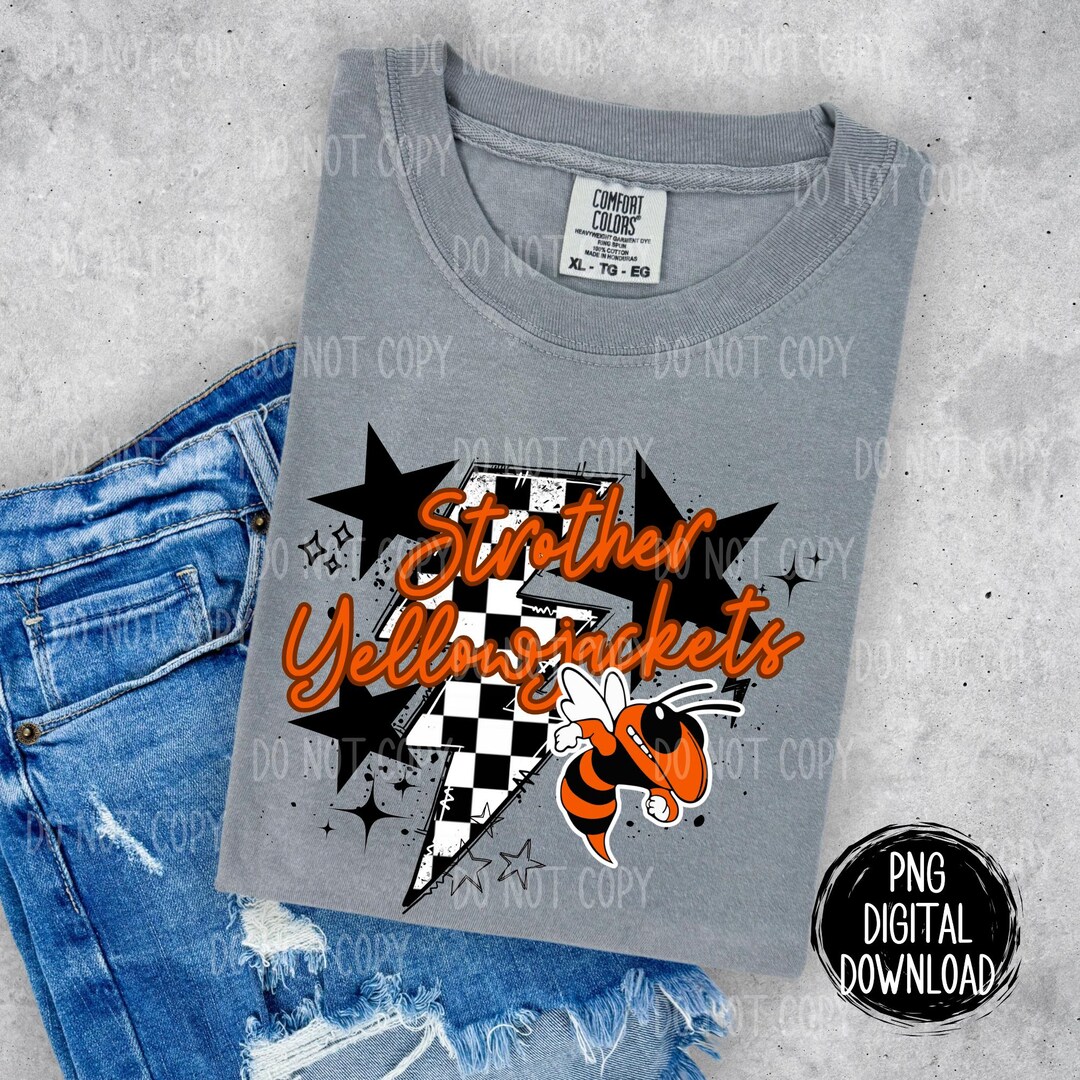 Strother Yellowjackets | Preppy Grunge Mascot | PNG Digital Download ...