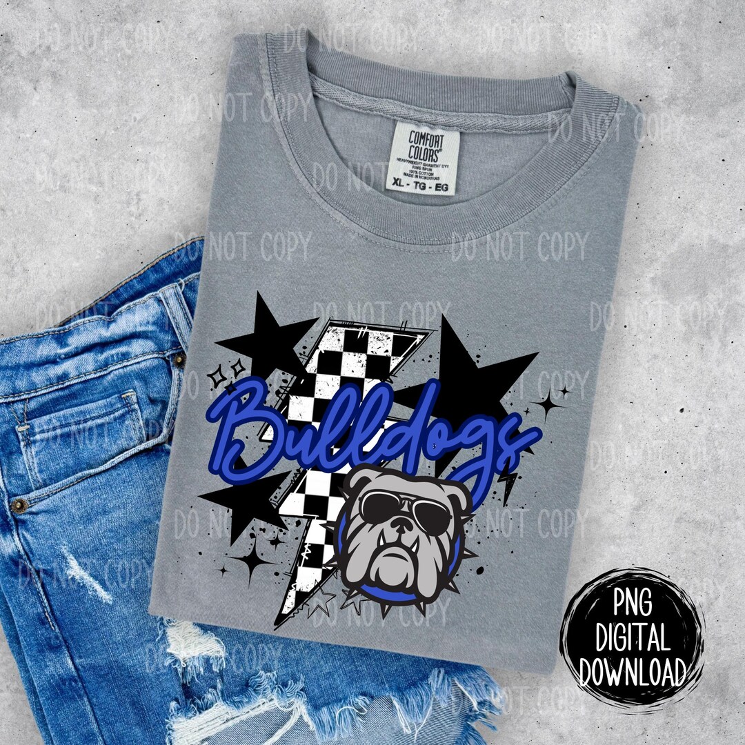 Bulldogs Blue | Preppy Grunge Mascot | PNG Digital Download | School ...