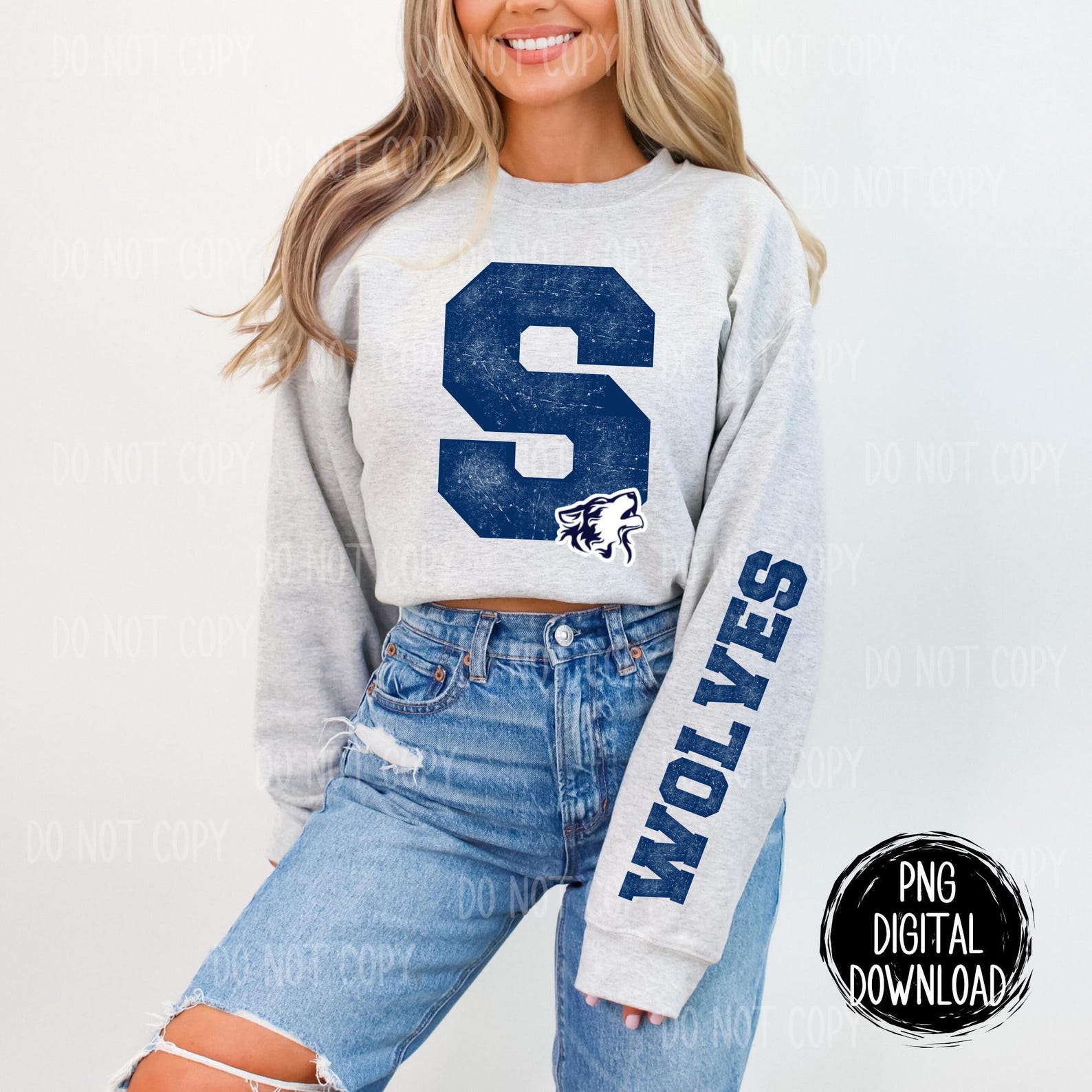 Shawnee Wolves | Wolves Mascot | Navy Distressed Wolves | Preppy Mascot ...