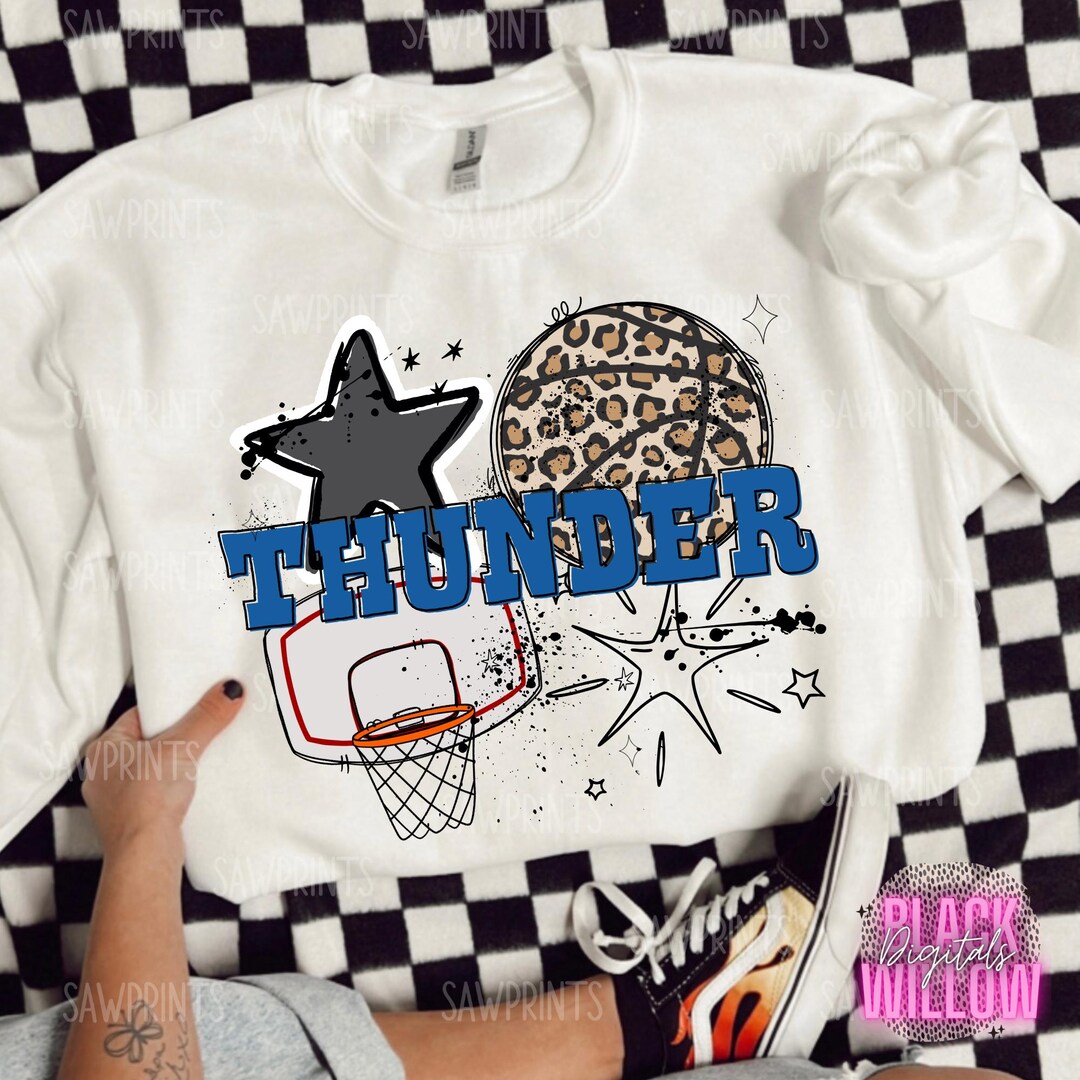 Thunder Basketball Blue | Preppy Grunge Mascot | PNG Digital Download ...
