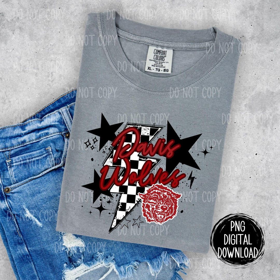 Davis Wolves | Preppy Grunge Mascot | PNG Digital Download | School ...