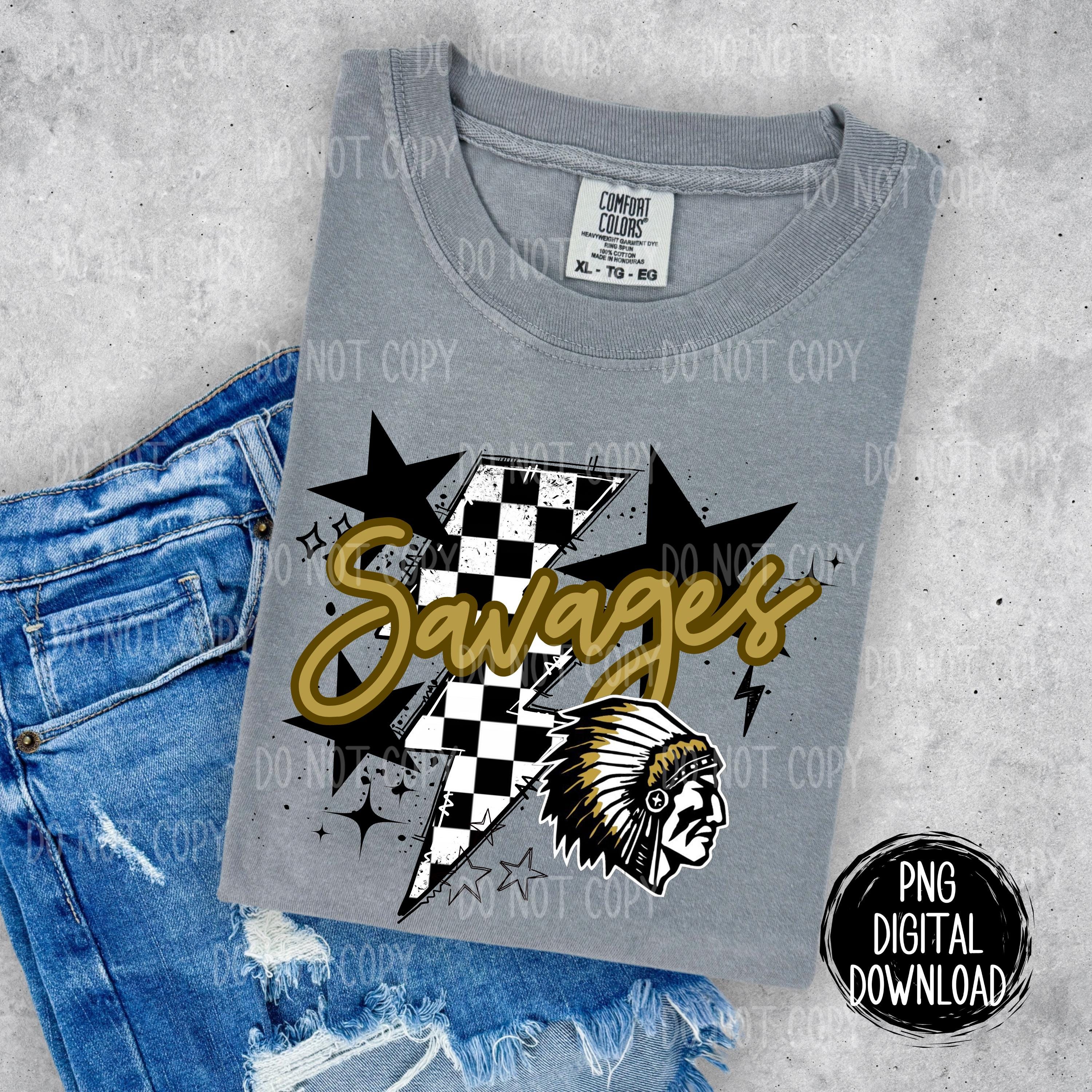 Savages Gold & Black | Preppy Grunge Mascot | PNG Digital Download ...