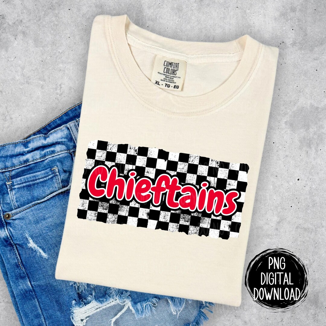 Red Chieftains Checkered Grunge Mascot | PNG Digital Download | School ...