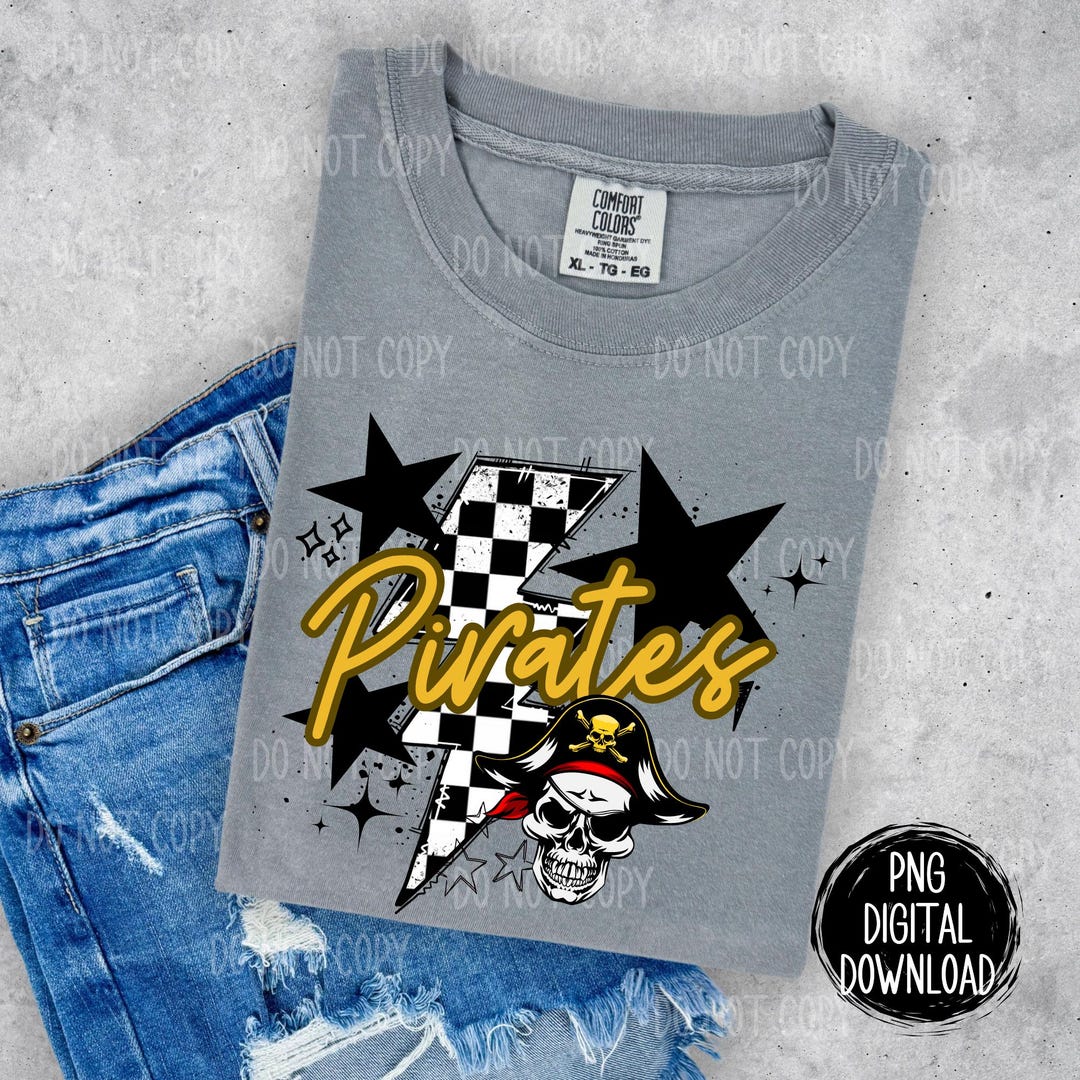Pirates Yellow Gold | Preppy Grunge Mascot | PNG Digital Download ...