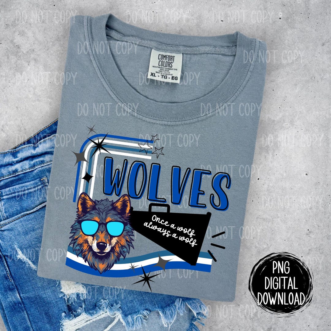 Wolves Mascot | Preppy Grunge Retro Mascot | PNG Digital Download ...