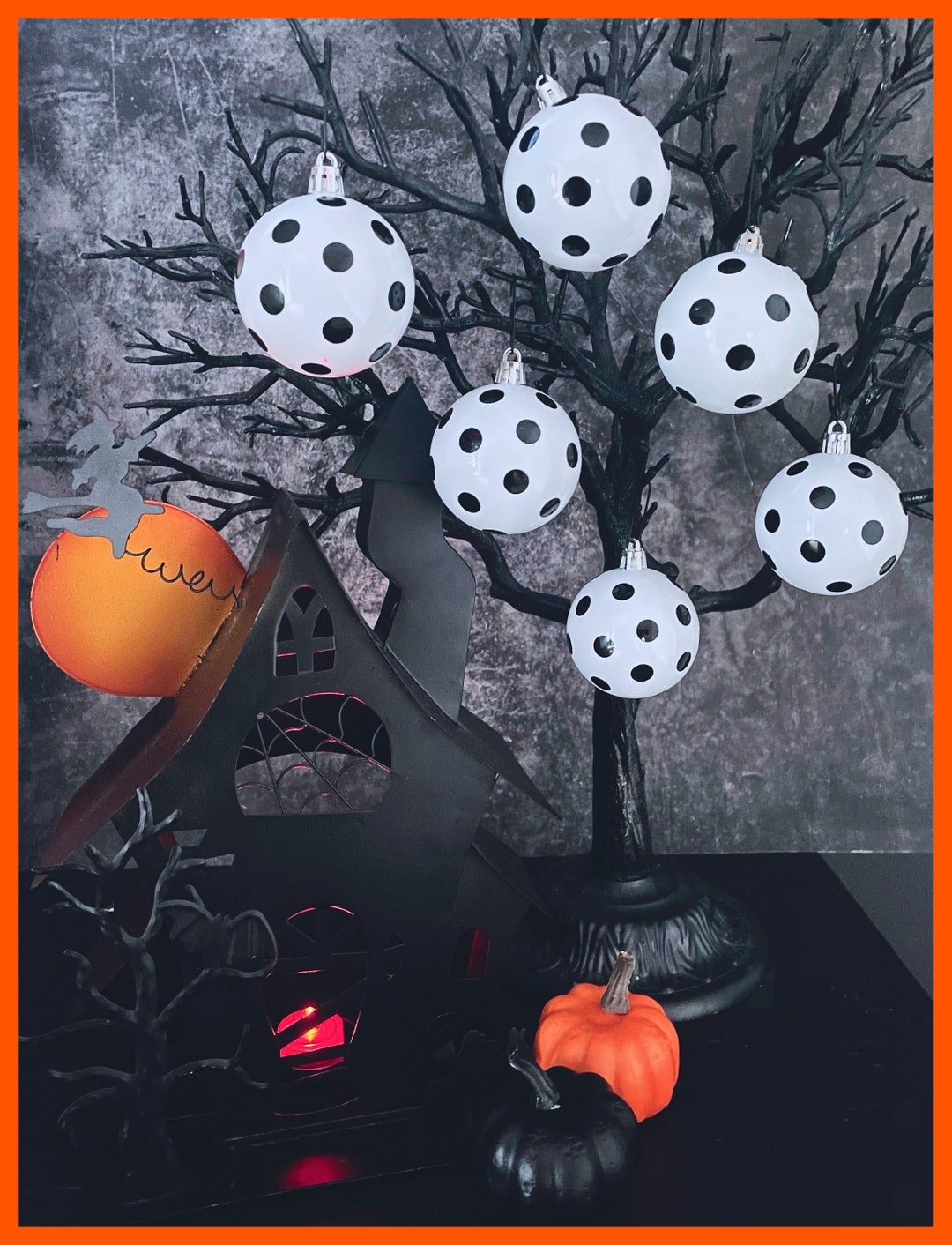 Halloween Polka Dots Ornaments. Set of 6. - Etsy
