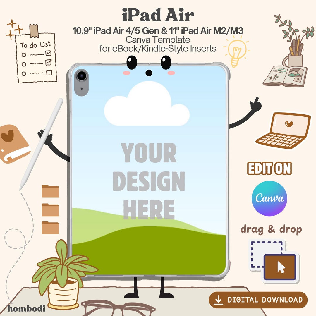IPad Air 4/5 Clear Case Insert Template: Design Your Own (digital ...