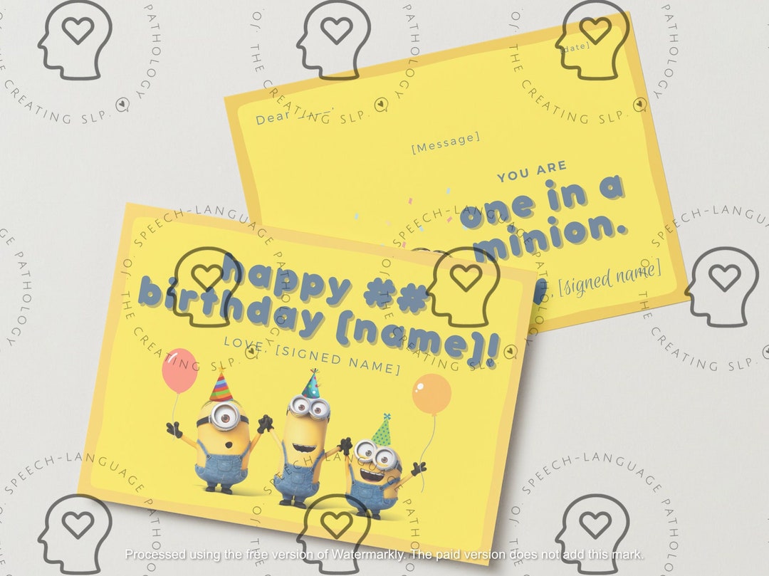 Editable Minion Birthday Card: DIY Canva Template (instant Download) - Etsy