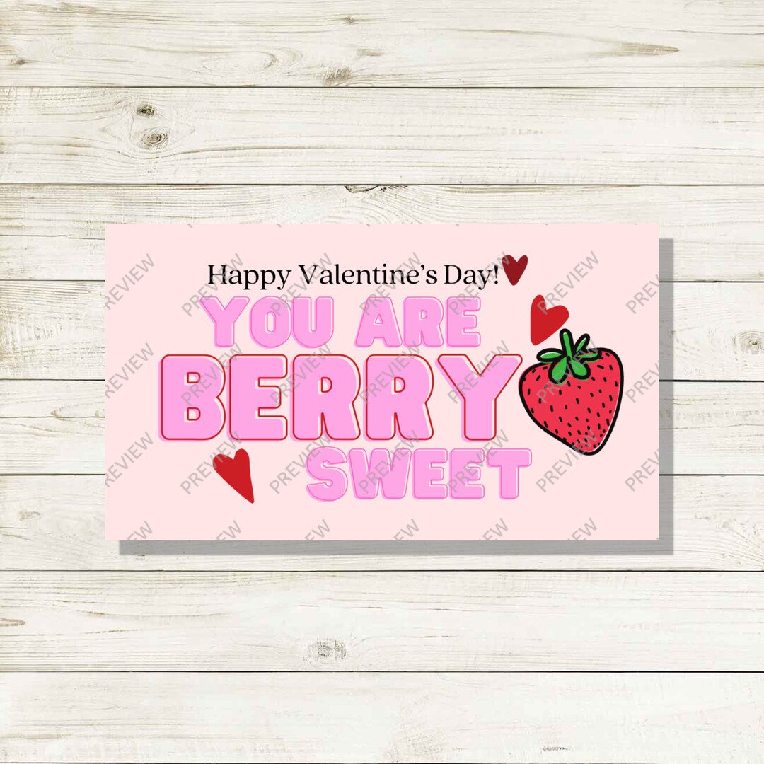 You Are BERRY Sweet Valentine's Student Gift Tags - Etsy