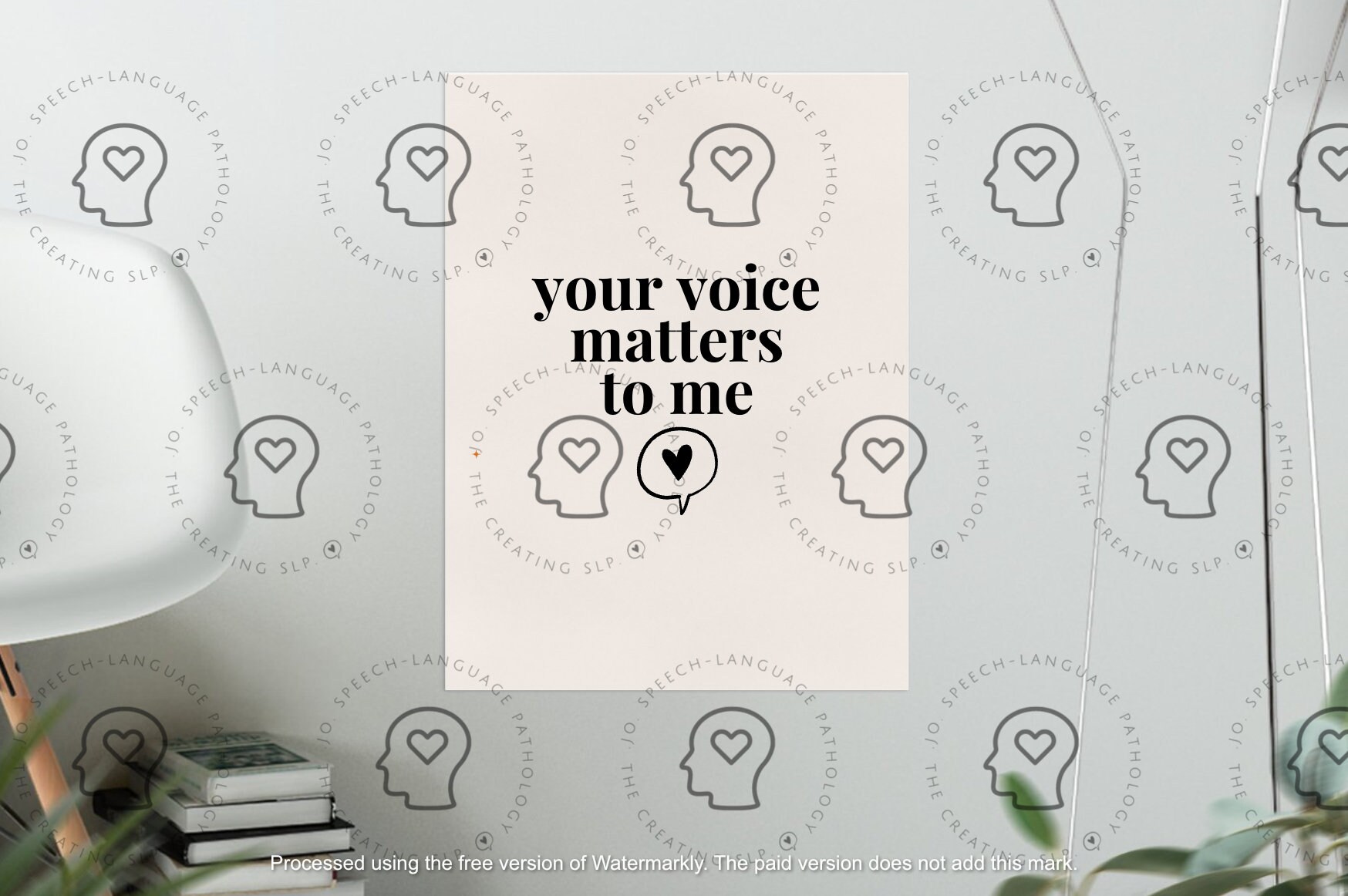 Speech Therapy Poster Digital Download your Voice Matters to Me Neutral ...