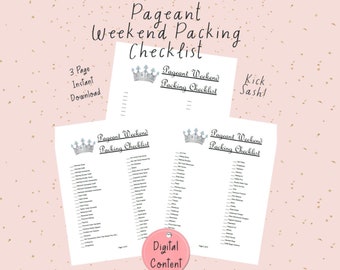 Pageant Day Packing Checklist - Etsy