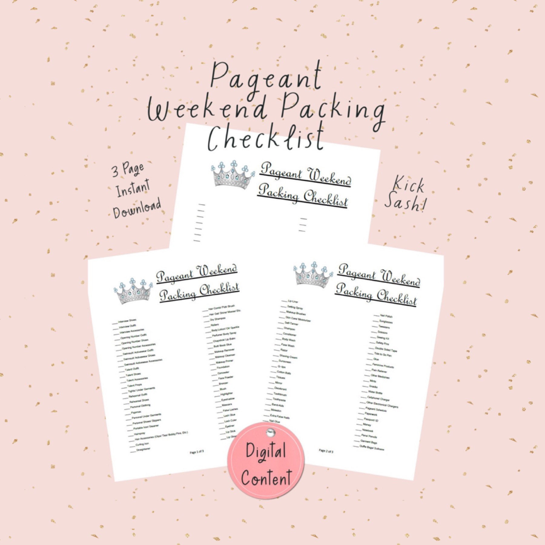 Pageant Weekend Packing Checklist - Etsy