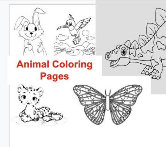 Digital/printable Animal Coloring Pages for Kids - Etsy