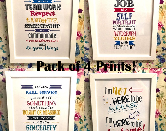 Digital Poster Set for Team Office Decor Quotes Mindset Wall Art Work ...