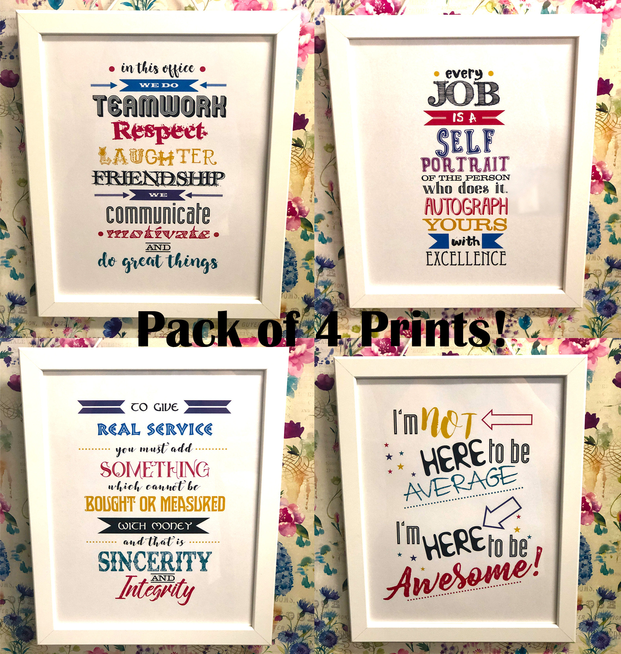 Motivational Work Quotes DIY Printable Wall Art Prints Inspirational ...