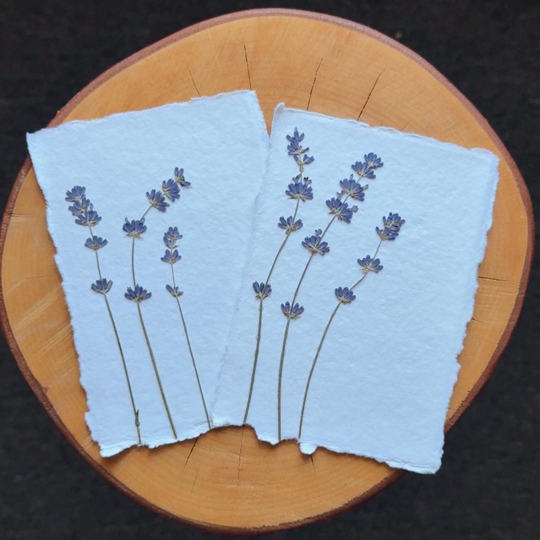 Lavender Flower Handmade Cards Set of 2 - Etsy